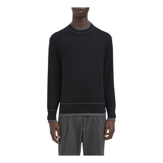 Paolo Pecora Pullover mit Rundhalsausschnitt aus Wolle - - Knitwear - Herren - Schwarzk - M