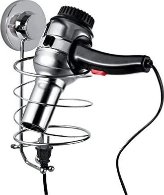 Gelco Design 707476 Porte-s&egrave;che Haar Saugnapf Metall verchromt/ABS Chrom 11,5 x 12,5 x 26 cm