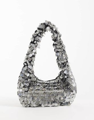 Asos sac bandouli&egrave;re &agrave; disque argent&eacute;
