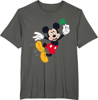 Disney Mickey Mouse Lucky Four-Leaf Clover St. Patricks Day T-Shirt