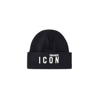 Dsquared2 Strickm&uuml;tze Lana - - Accessories - Herren - Schwarzk - ONE SIZE