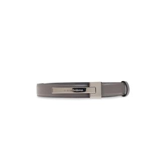 Dolce & Gabbana Leder G&uuml;rtel - - Accessories - Herren - Grau - 100 CM