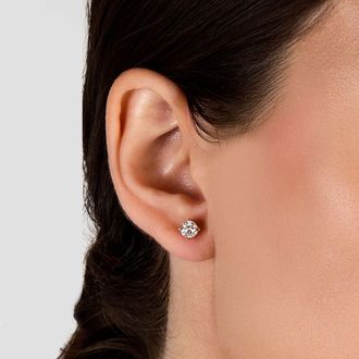 Cleor Boucles doreilles en or 750/1000 et diamant synth&eacute;tique