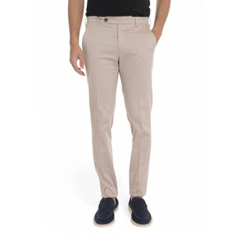 Berwich Einfarbige Morello Chino-Hose mit Schneiderschlitz - - Trousers - Herren - Beige - XL