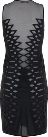 Blumarine Womens Dress Embr Scuba Black Polyester