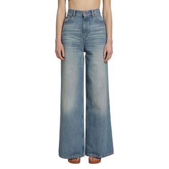 Chlo&eacute; High-Rise Wide Leg Jeans