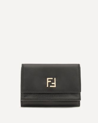Fendi FF mini trifold leather Wallet Female UNI