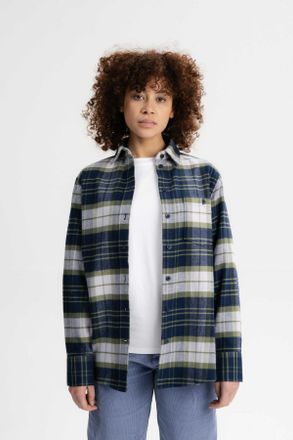 Mela Damen vegan Flanellhemd Akhela Navy Lavendel