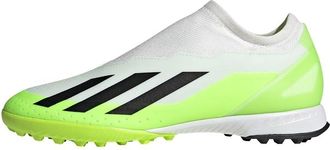 adidas Unisex X Crazyfast.3 Laceless Turf Boots Fußballschuhe, Cloud White/Core Black/Lucid Lemon, 45 1/3 EU