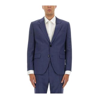 HUGO BOSS Homme, Vestes, Bleu, Taille: XL Veste de costume &agrave; deux boutons et revers crant&eacute;