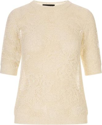 Fabiana Filippi Femme, Pulls, Blanc, Taille: 36 FR Pull en Micro Sequins