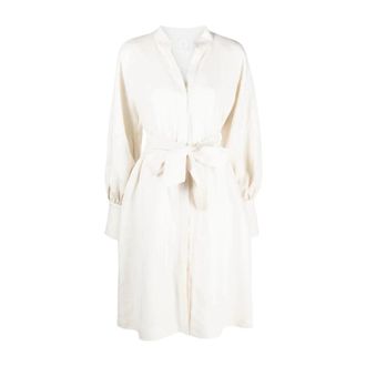 Eleventy Puff Sleeve Midi Dress - - Dresses - Damen - Beige - L