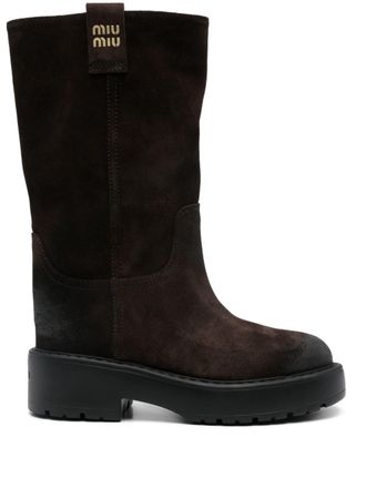 Miu Miu Stiefel aus Wildleder - Braun