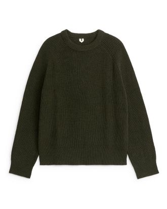 Arket Pullover Aus Leinen Und Baumwolle -Gr&uuml;n