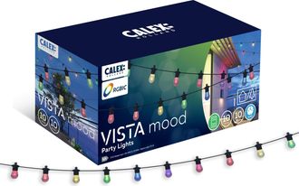 Calex Lichterkette - Erweiterbar, 10 Lampen, RGBIC+CCT, Innen/Außen, IP44, 5M Anschlusskabel, 50 cm Abstand zwischen den Lampen, Bis zu 4 Sets koppelbar - S