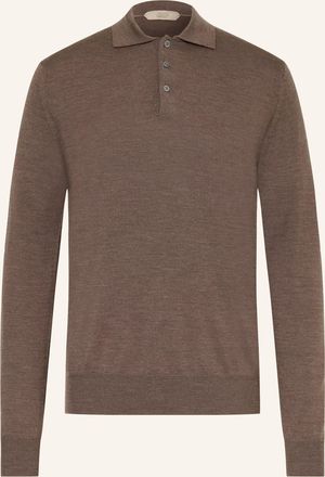 Aur&eacute;lien Strick-Poloshirt Aus Merinowolle braun