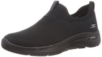 Skechers Damen Go Walk Arch Fit Iconic Sneaker, Black Textile/Trim, 36.5 EU