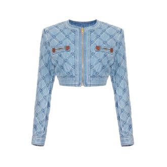 Elisabetta Franchi Damen, Jacken, Blau, XLGr&ouml;&szlig;e