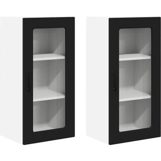 vidaXL vidaXL Armoire de cuisine Lucca 2 pcs Noir 40 x 31 x 80 cm