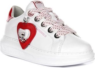 Karl Lagerfeld Karl Lagerfeld Kapri Valentine Pendatnt Detail Love Lc Midcut Baskets pour femme, blanc/rouge, 39 EU