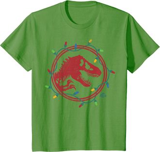 Jurassic Park T-Shirt: T-Rex Christmas Lights - Schwarz, S - Unisex, Cartoon, Dinosaurier, Weihnachten, Party, Pullover