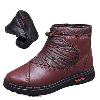 Generic Bottes de neige imperm&eacute;ables pour femme, bout rond, fermeture &eacute;clair lat&eacute;rale, plateforme &agrave; imprim&eacute; floral, bottines &agrave; enfiler, bottines de marche cou
