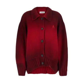 The Attico Femme, Pulls, Rouge, Taille: 36 FR Cardigan &agrave; effet d&eacute;grad&eacute;