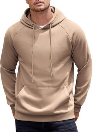 Coofandy Sweat &agrave; Capuche Hommes Hoodie Manches Longues Pull Chaud Sweat &agrave; Capuche Sweatshirt dhiver Doubl&eacute; Pull Hommes Hoody avec Poche Kaki XXL