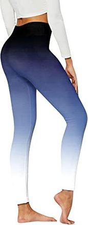 Generic Legging d&eacute;contract&eacute; et confortable pour femme avec imprim&eacute; d&eacute;grad&eacute;, bleu, XXL