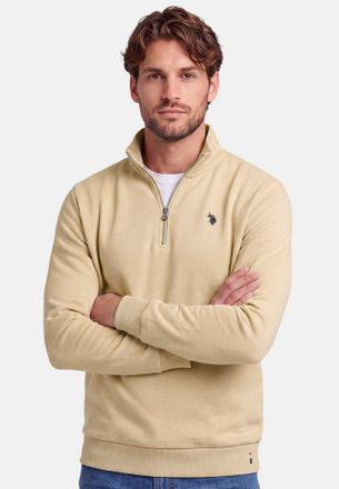 U.S.Polo Association Stehkragenpullover USNiico - Herren Half-Zip Pullover mit Logo-Stickerei Weiche Baumwollmischung, sportlich-elegantes Design und hoher Komfort