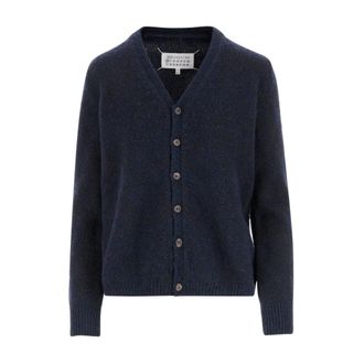Maison Margiela Blauer Wollmischung V-Ausschnitt Pullover - - Knitwear - Damen - Blau - L