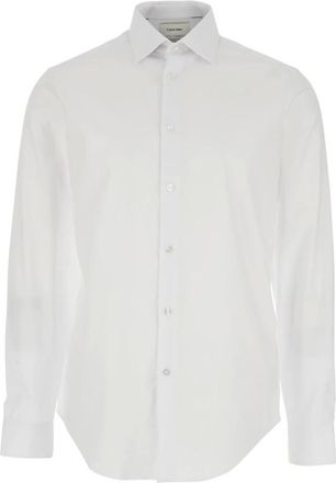 Calvin Klein Homme, Chemises, Blanc, Taille: M Classic Collar Cotton Poplin Shirt