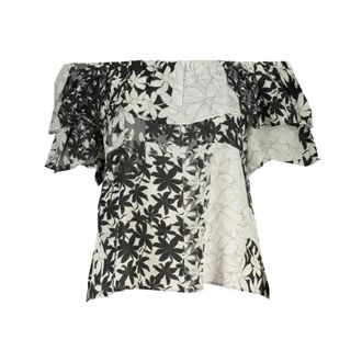 Desigual Desigual Wei&szlig;es Baumwoll-Damen-T-Shirt - - Blouses & Shirts - Damen - Mehrfarbig - XS