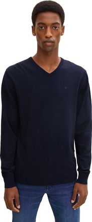 Tom Tailor Herren Basic Strickpullover mit V-Ausschnitt