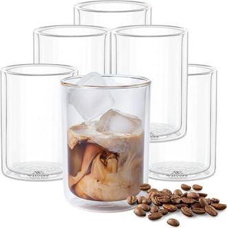 Wilmax England Wilmax - Verres thermiques - 300 ml - Lot de 6 - Verres &agrave; double paroi pour leau, le th&eacute;, le caf&eacute;, les cocktails - Verres &agrave; th&eacute; et &agrave; caf&eacute; - Verres pou