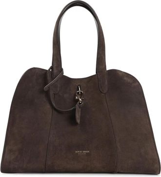 Giorgio Armani Crossbody Bags - Brown Suede Calf Leather Handbag With Elegant Silh - Gr. unisize - in Braun - für Damen