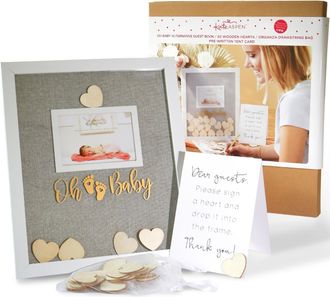 Kate Aspen 22124NA Oh Baby Babyparty G&auml;stebuch-Alternative, MDF Holz Polyester Kunststoff Durchsichtiger Organza