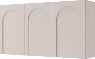 Selsey Sideboard Arkadia Grau-Beige 81 x 150 x 35 cm - Grifflos mit Tip-On-Technologie - 6 F&auml;cher - Modernes Design mit B&ouml;gen - Laminatplatte Robust & Pflege