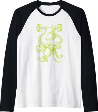 Seembo Octopus Gewichtheben Hanteln Lustig Fitness Gym Workout Raglan