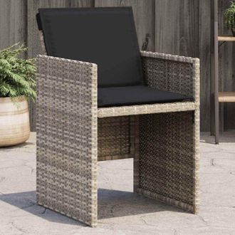 vidaXL Vidaxl - Chaises de jardin avec coussins lot de 4 gris clair poly rotin
