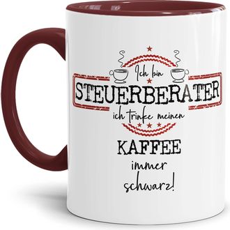 Tassendruck Berufe Tasse - Ich bin Steuerberater & trinke meinen Kaffee schwarz - Steuerberater Kaffeetasse, Geschenk für Steuerberater, Kollegen, Arbeit, Kaffeet