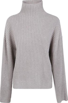 Brunello Cucinelli Femme, Pulls, Beige, Taille: 40 FR Col roul&eacute;s