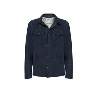 Gimos Leichtes ungef&uuml;ttertes Wildlederhemd - - Jackets - Herren - Blau - 4XL