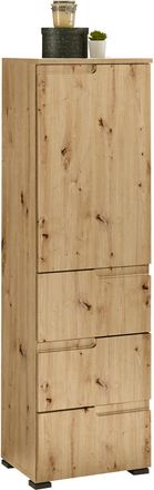MID.YOU Mid.you Midischrank, Eiche Artisan, Holzwerkstoff, 1 F&auml;cher, 3 Schublade(n) Schubladen, 40x134x32 cm, stehend, Badezimmer, Badezimmerschr&auml;nke, Midisch