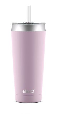 ello Beacon Vakuum-isolierter Edelstahlbecher mit optionalem Strohhalm, 680 ml, Kaschmir Pink