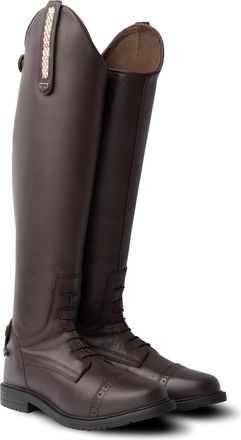 Horze Damen Reitstiefel Verona, Turnier Stiefel mit Rei&szlig;verschluss, Braun, 38R