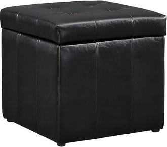 Vente-Unique Sitzhocker mit Stauraum - Kunstleder - Schwarz - Serafino