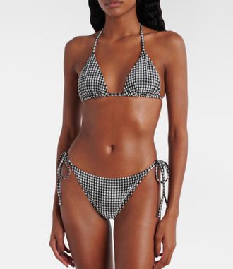 Hunza G Gingham Sabrina Triangle Bikini Size S