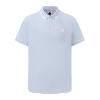 Pretty Green Poloshirt f&uuml;r Herren, Mit kontrastfarbenen Streifen (Hellblau)