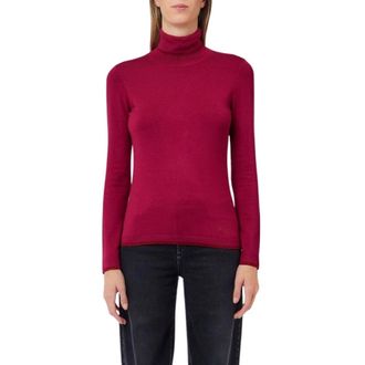 Liu Jo Rollkragenpullover mit Lurex-Profilen - - Knitwear - Damen - Rot - XS